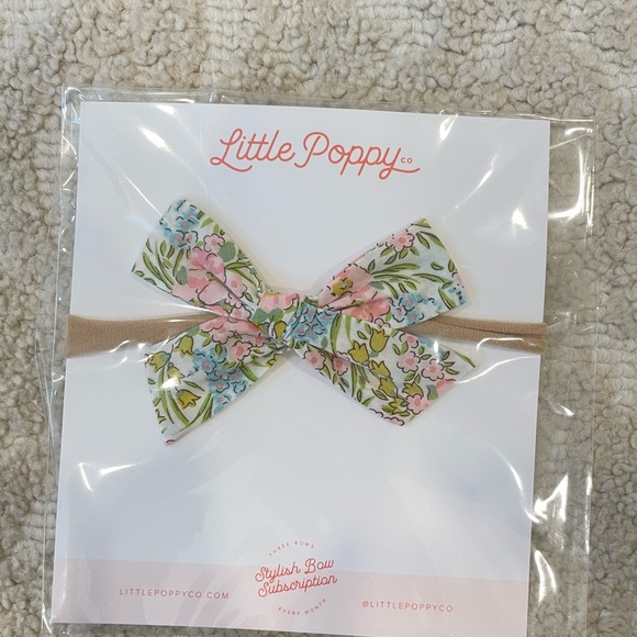 Accessories | Little Poppy Co Bow On Nylon Floral Pastel Poppy Baby ...